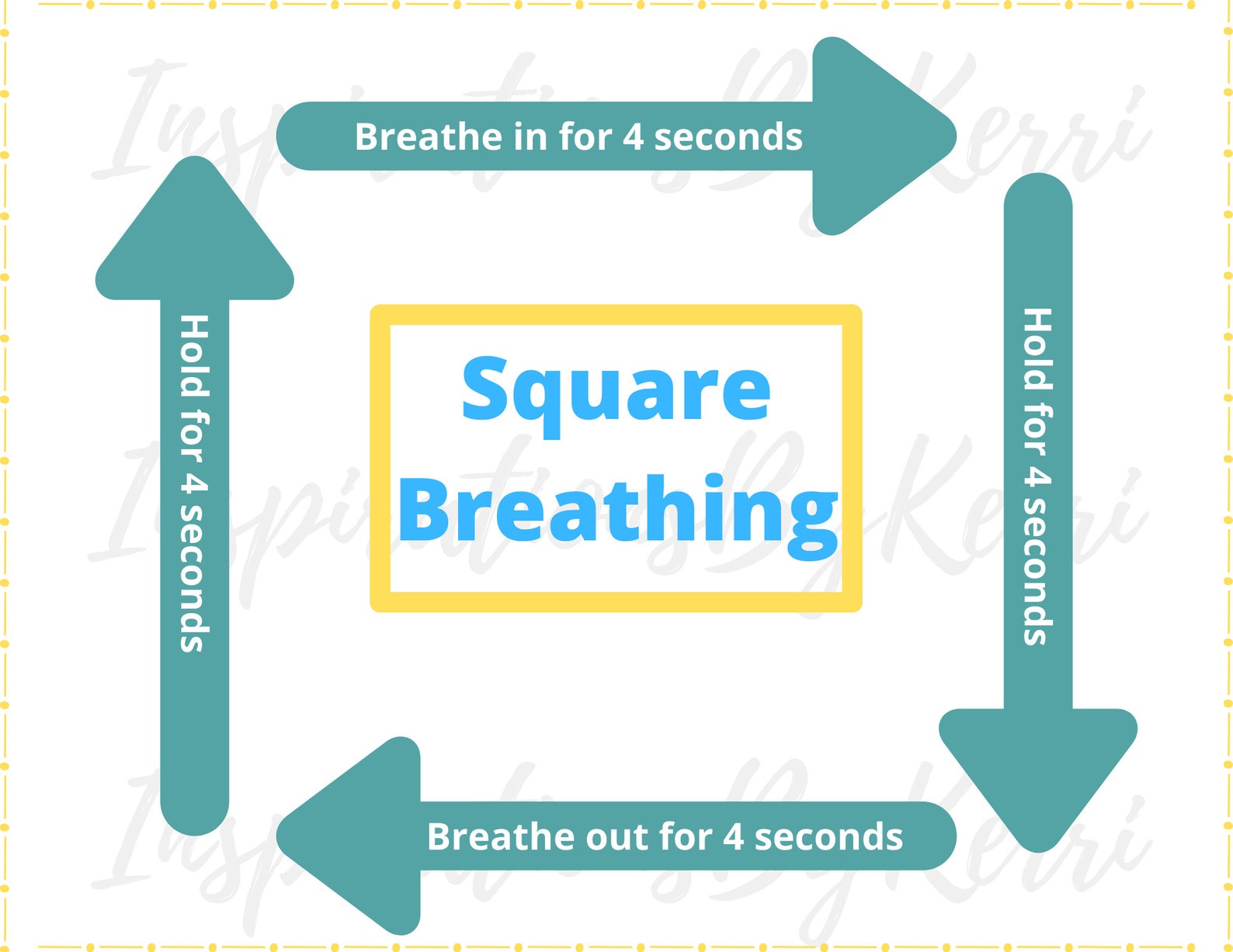 Square Breathing Wall Art Poster Worksheet - Etsy Israel