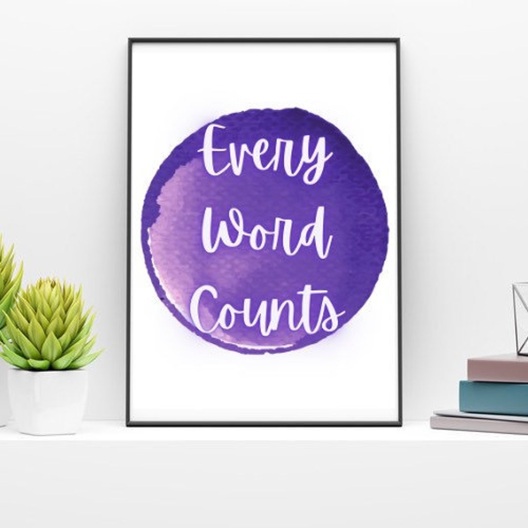 Everyword Counts Printable Wall Art Therapist Teacher Counselor Social ...