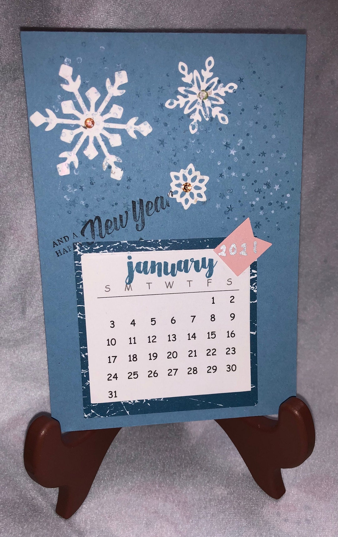 Mini 5x7 Desk Calendar With Stand (any Consecutive 12-months) - Etsy