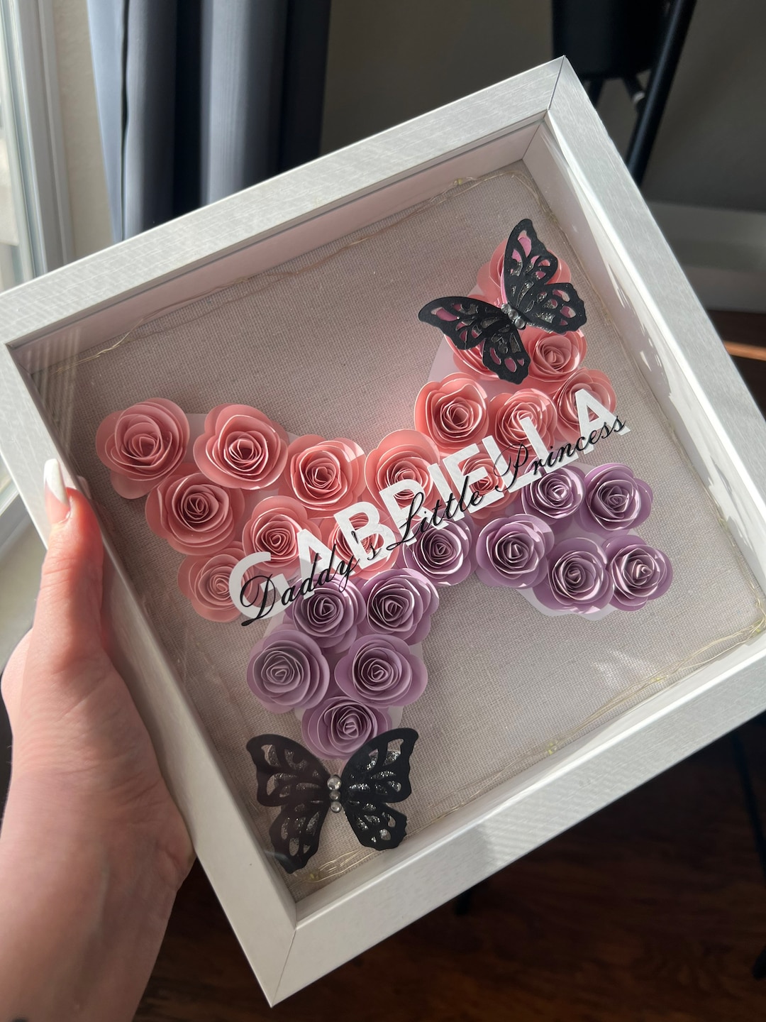 Ombré Butterfly Shadow Box With Lights (customized) - Etsy