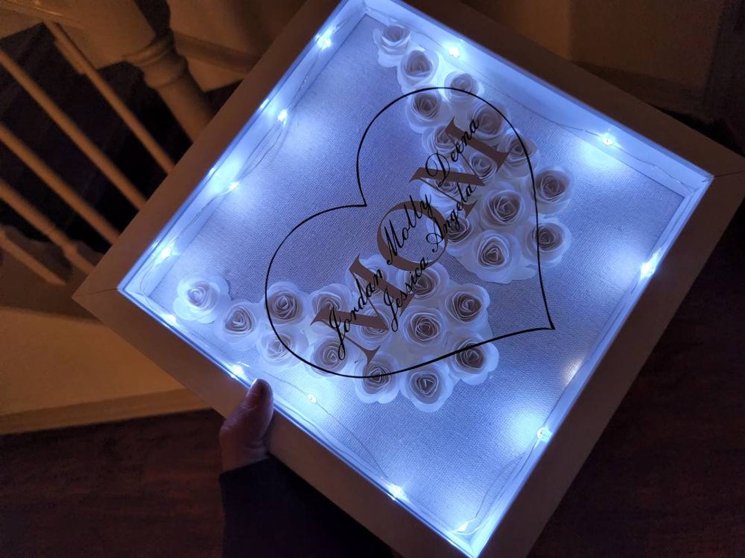 Angel Wing/rose Shadow Box With Lights - Etsy