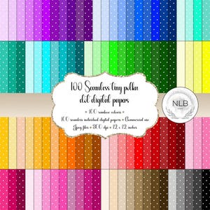 100 Tiny Polka Dot Digital Paper, Digital, Seamless, Rainbow, Paper ...