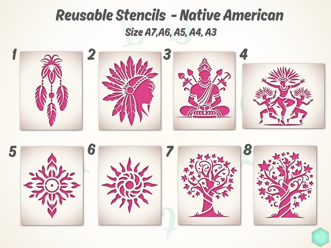 019* Native American Reusable Stencils for Cakes, Wall Art, Home Decor ...