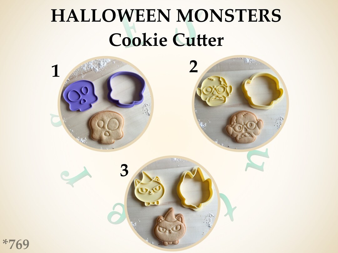 Halloween Monsters *769 Cookie Cutter and Stamp Multi-size - Etsy