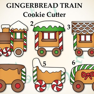 804 Christmas Train With Wagons, Gingerbread Train Cookie Cutter and ...