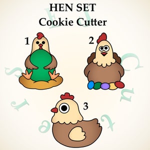 Hen Set *635 Cookie Cutter and Stamp Multi-size - Etsy