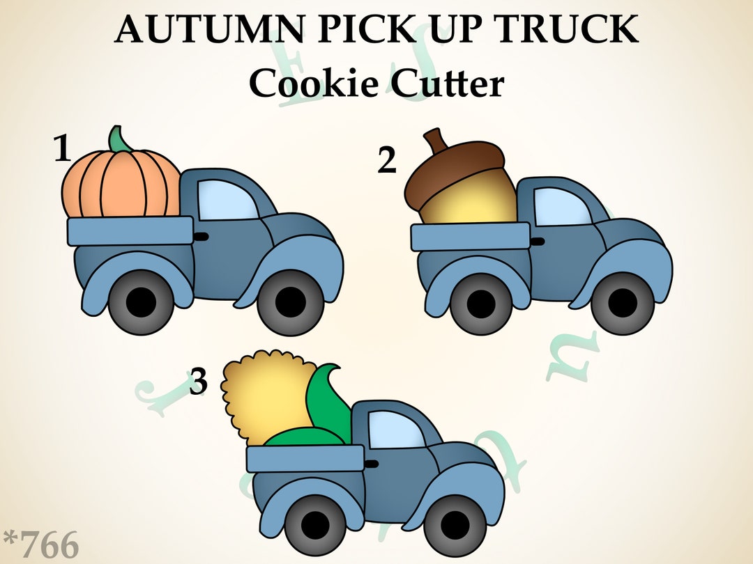 Autumn Pick up Truck With Acorn, Corn and Pumpkin *766 Cookie Cutter ...