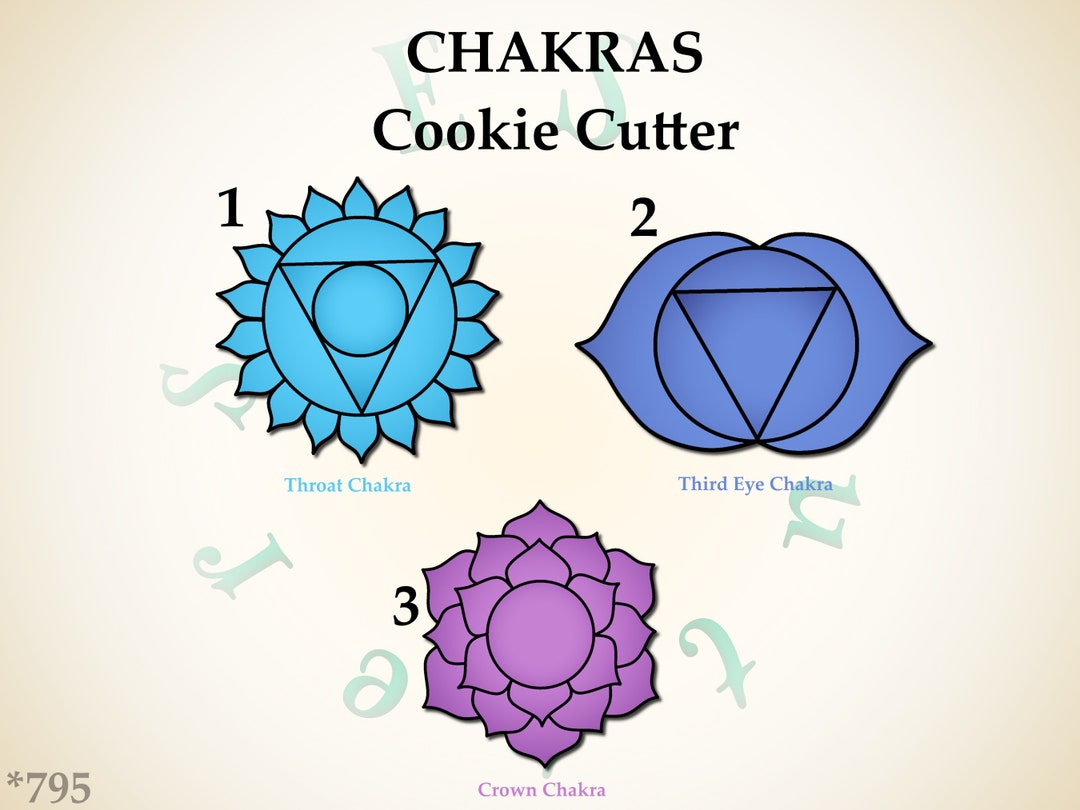 795 Chakras Vishuddha Ajna Sahasrara Cookie Cutter and - Etsy