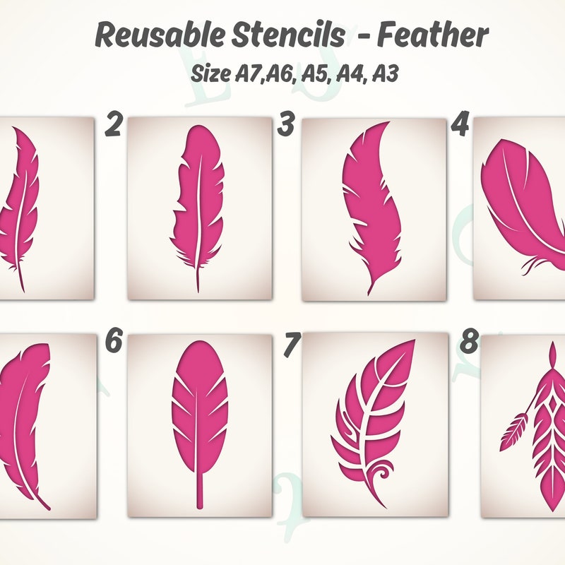 Feather Stencils - Etsy
