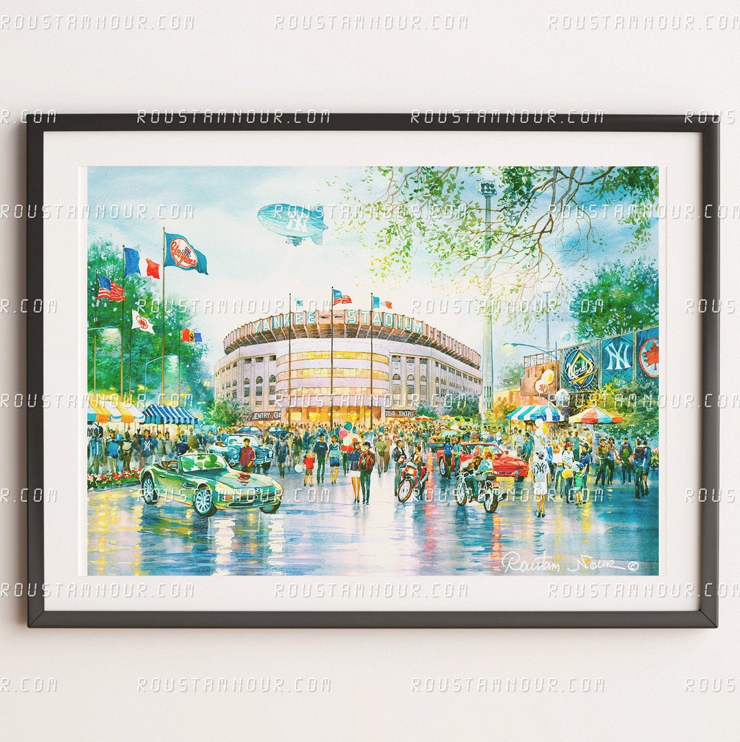 Yankee Stadium. Print From an Original Painting by Roustam Nour ...