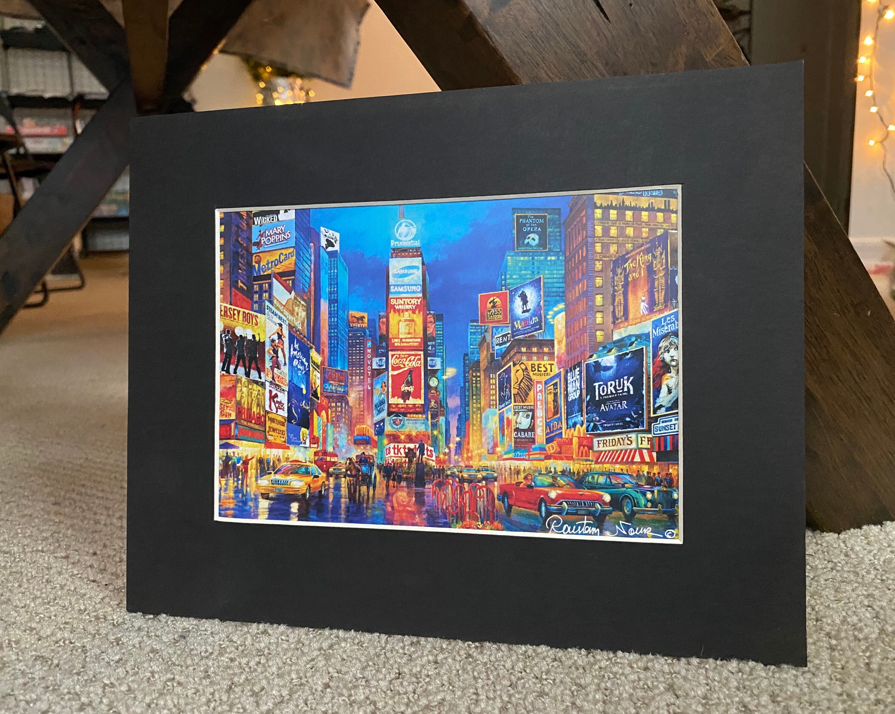 Time Square New York. Print From an Original Painting by Roustam Nour ...