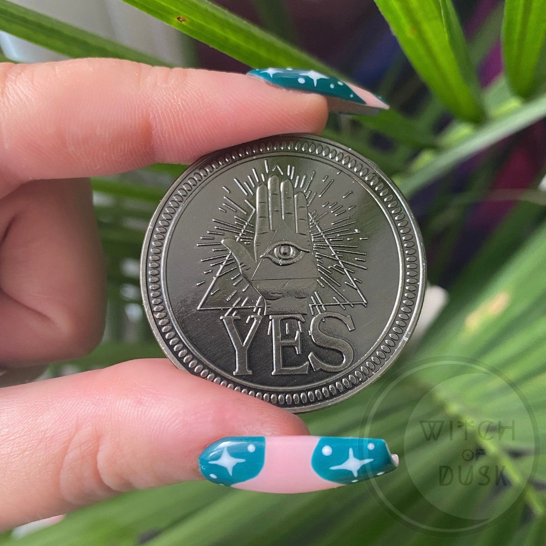 Reaper Divination Medallion Yes No Decision Coin Witch's Divining Tool ...