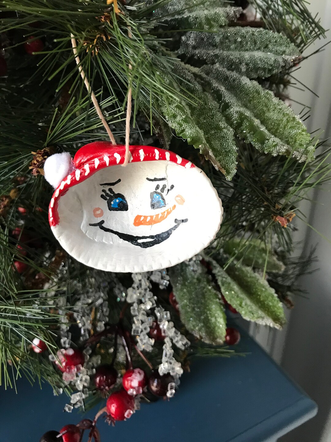 Snowman Seashell Ornament, Snowman Seashell Ornament, Snowman Shell ...