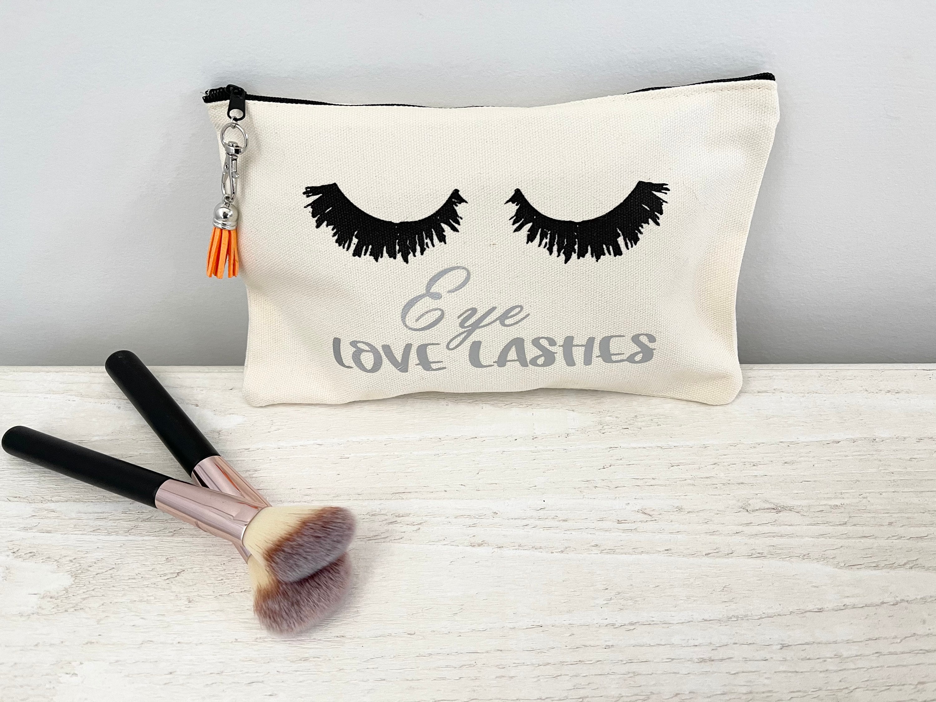Eyelash Bag, Eyelash Makeup Bag, Makeup Bag with Tassel, Canvas Zipper ...