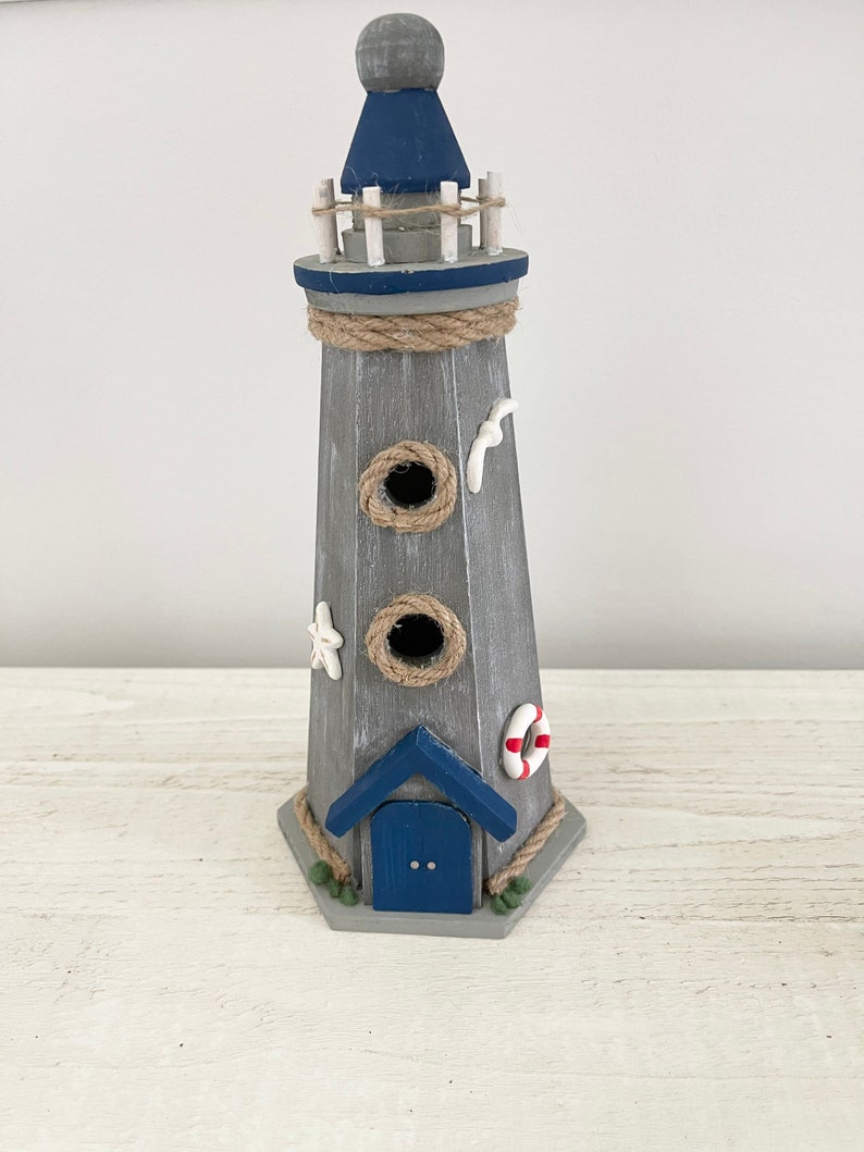 Coastal Lighthouse Decor, Wood Lighthouse Decor, White Lighthouse Decor ...
