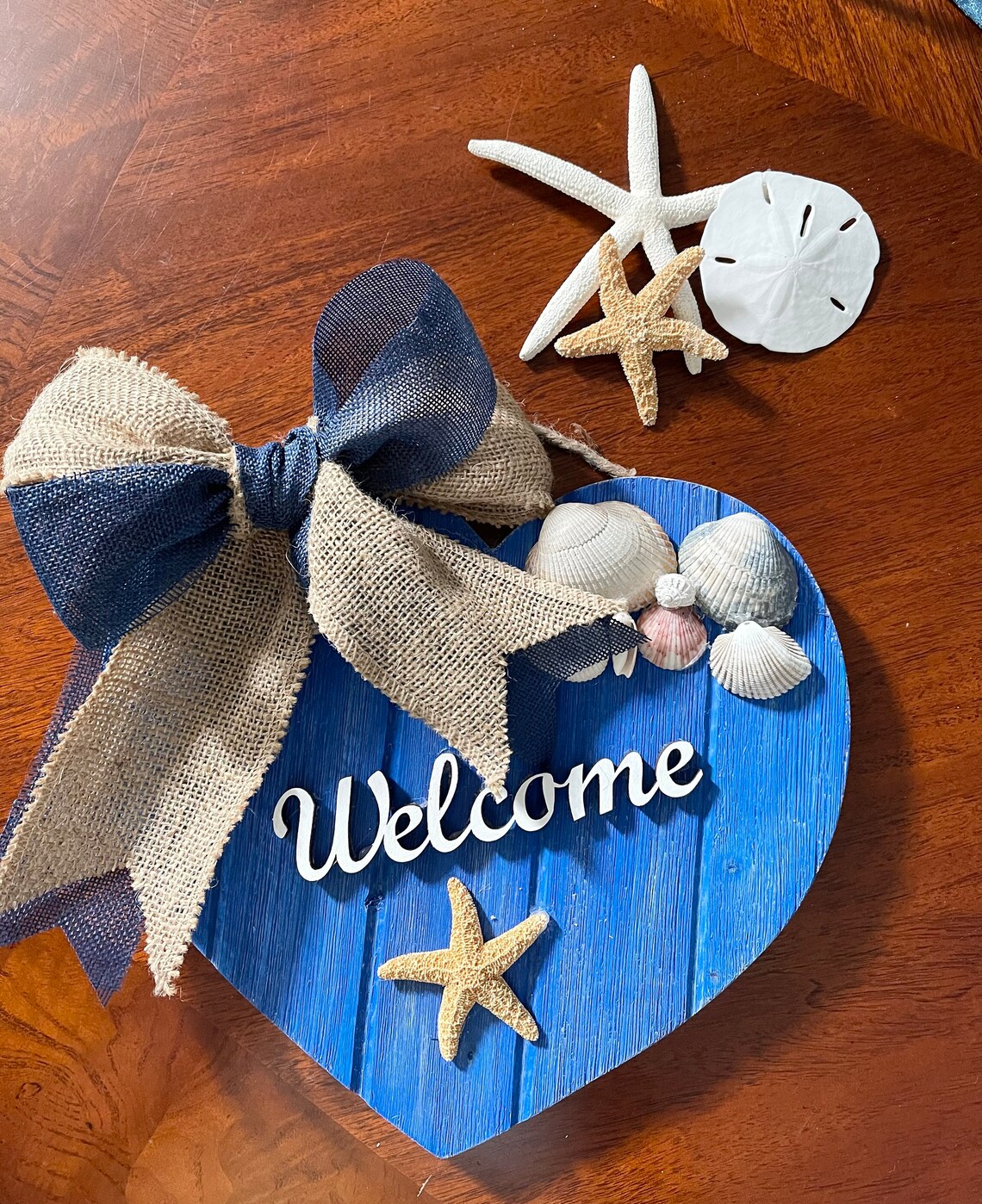 Beach Door Hanger, Beach Welcome Door Hanger, Beach Welcome Door Sign ...