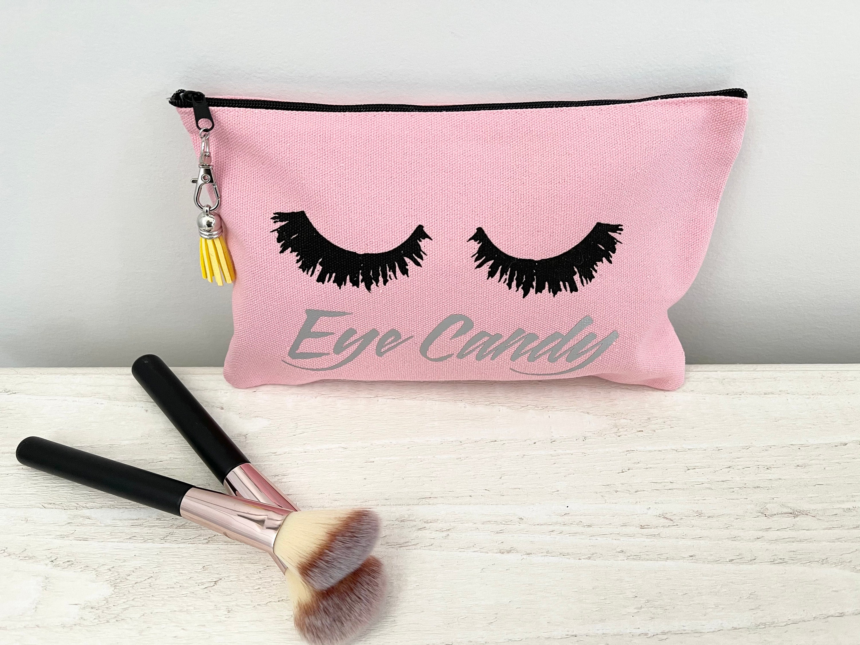 Eyelash Bag, Eyelash Makeup Bag, Makeup Bag with Tassel, Canvas Zipper ...