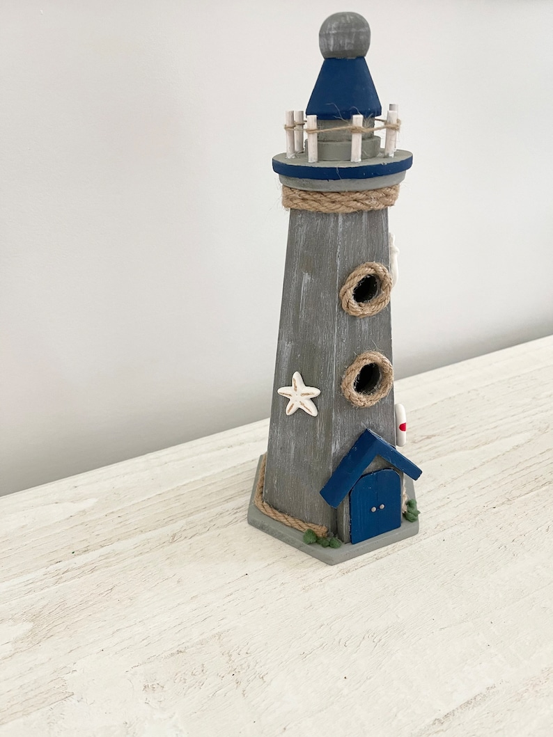 Coastal Lighthouse Decor, Wood Lighthouse Decor, White Lighthouse Decor ...