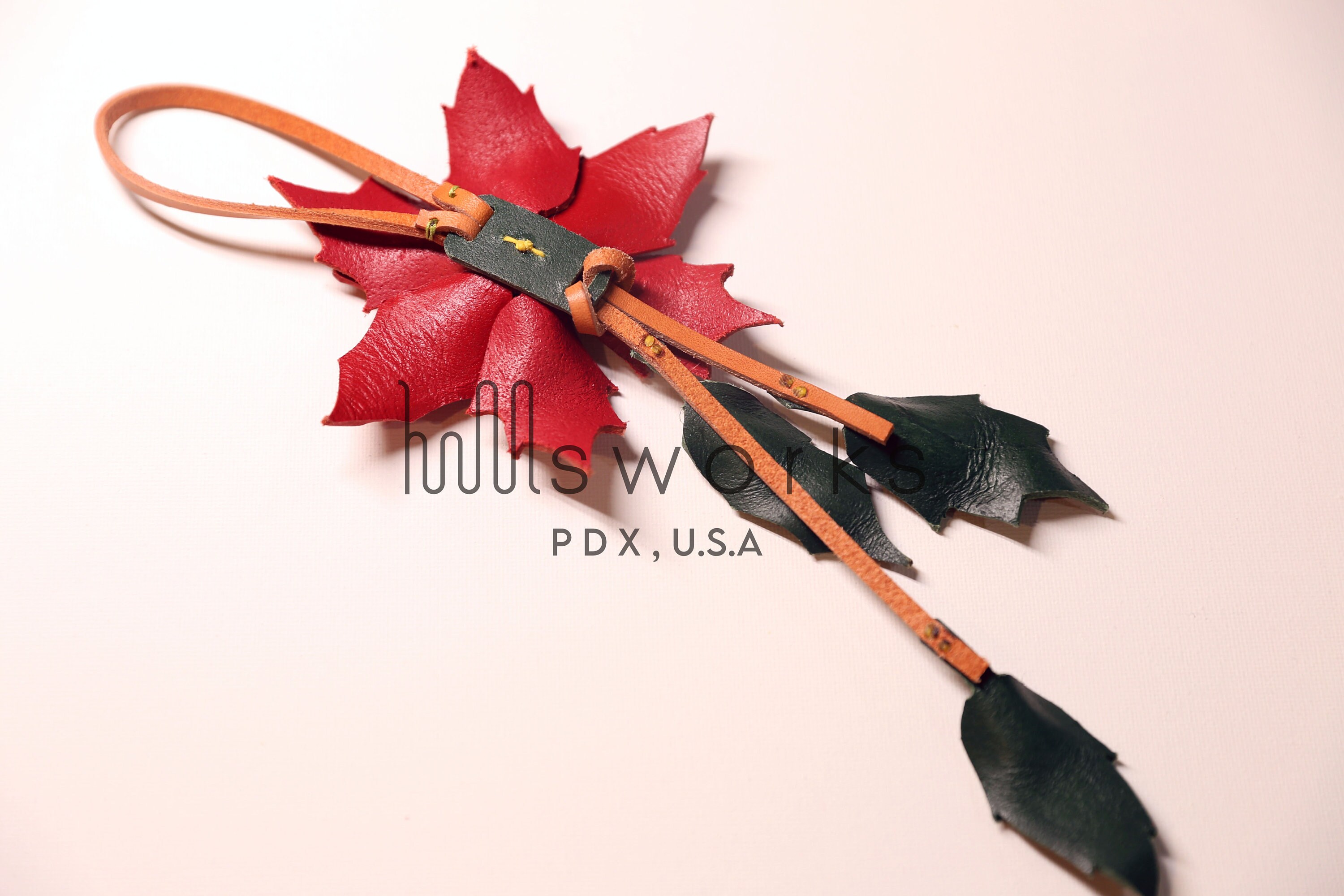 Leather Christmas Ornament Pattern-poinsettia-pdf File-ornament Craft ...