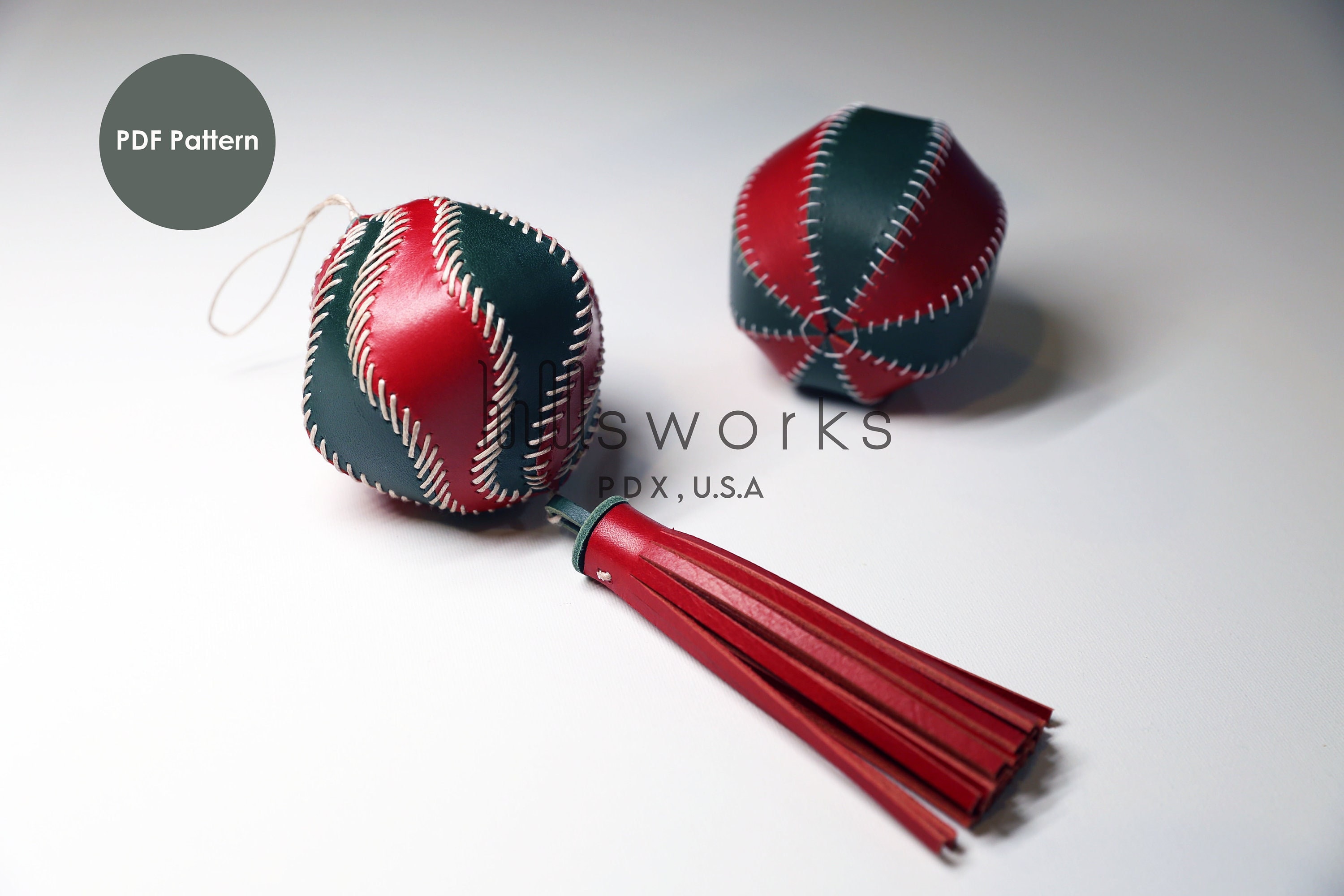 Leather Christmas Ornament Pattern 2 Typeschristmas Ball-pdf File ...