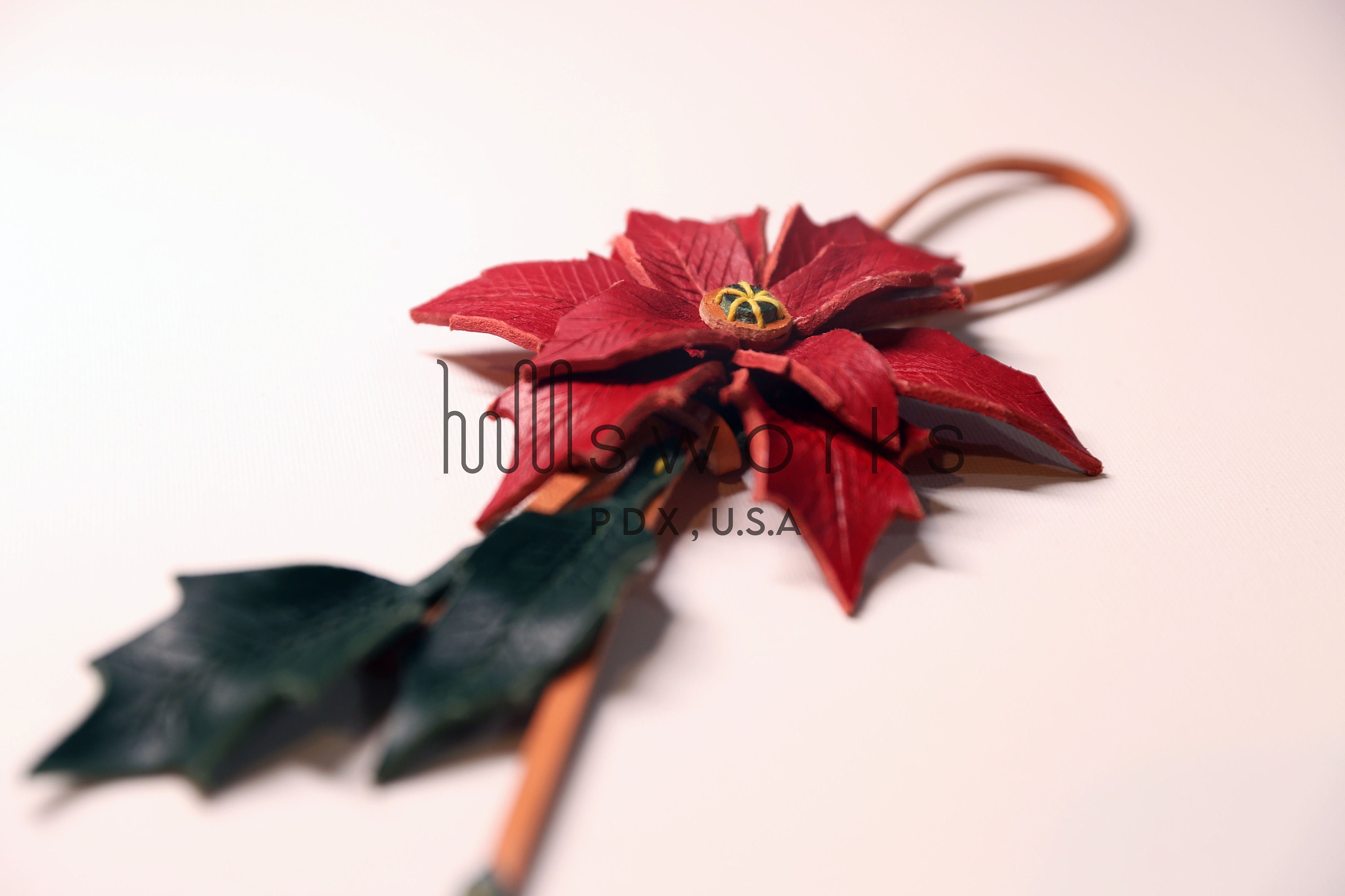 Leather Christmas Ornament Pattern-poinsettia-pdf File-ornament Craft ...