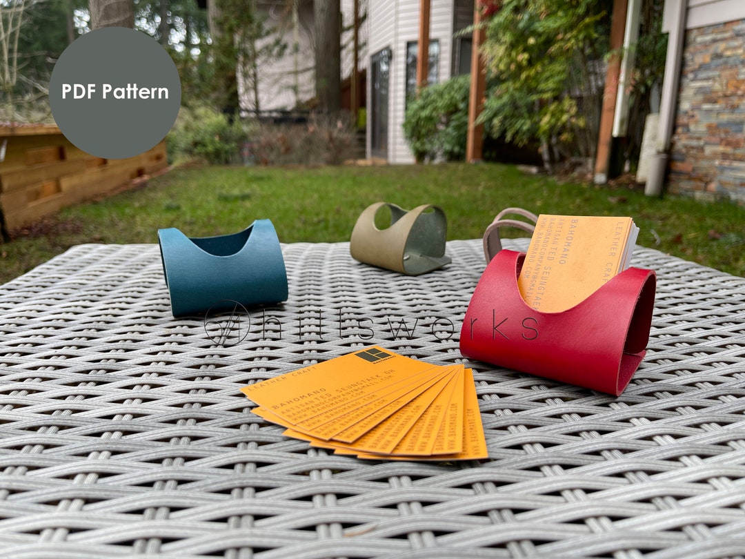 Leather Business Card Holder Pattern/pdf File-standing Holder-leather ...