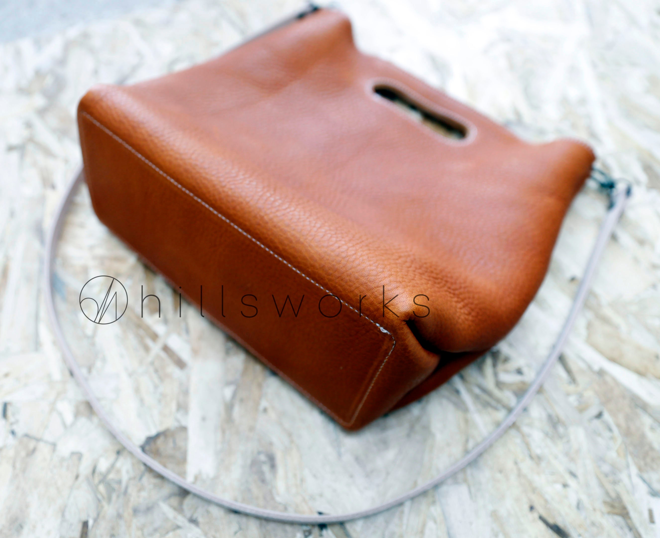 Square Leather Tote Bag - Etsy