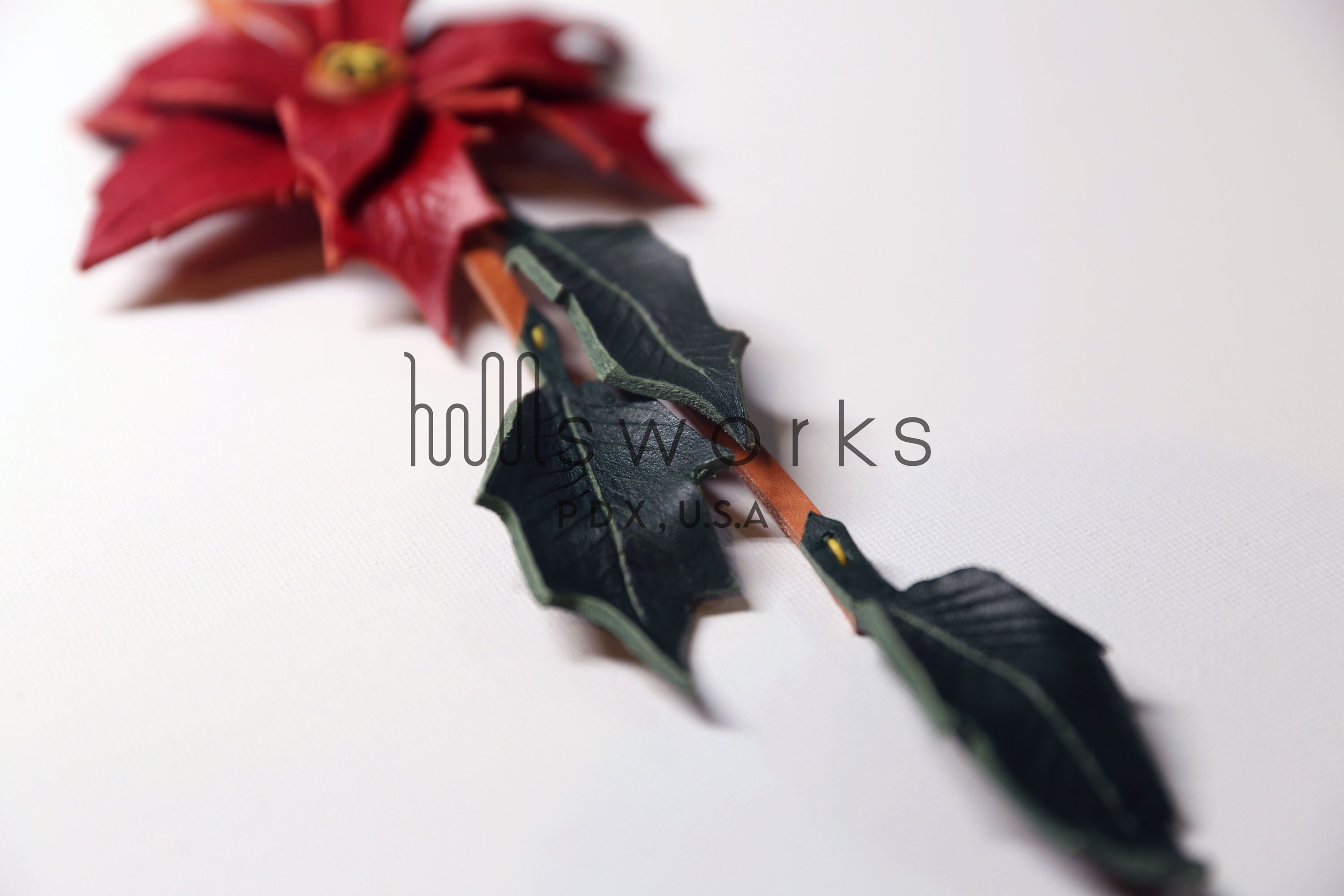 Leather Christmas Ornament Pattern-poinsettia-pdf File-ornament Craft ...