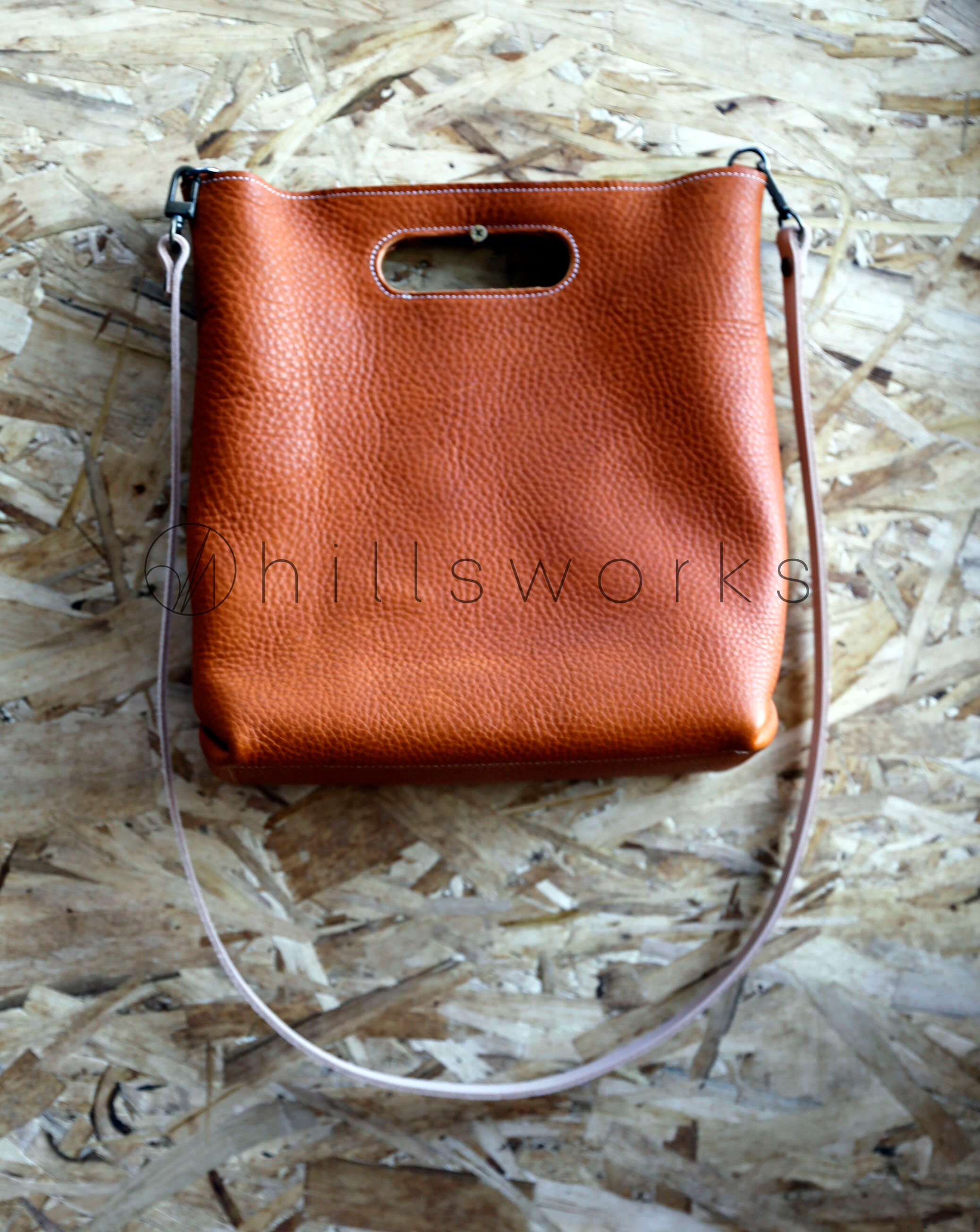 Square Leather Tote Bag - Etsy