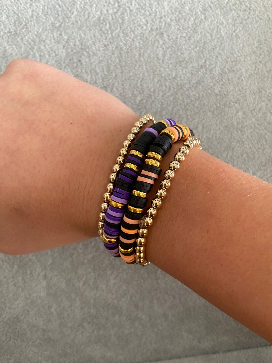 PREPPY HALLOWEEN Heishi Bracelet-stretch-elastic-clay - Etsy