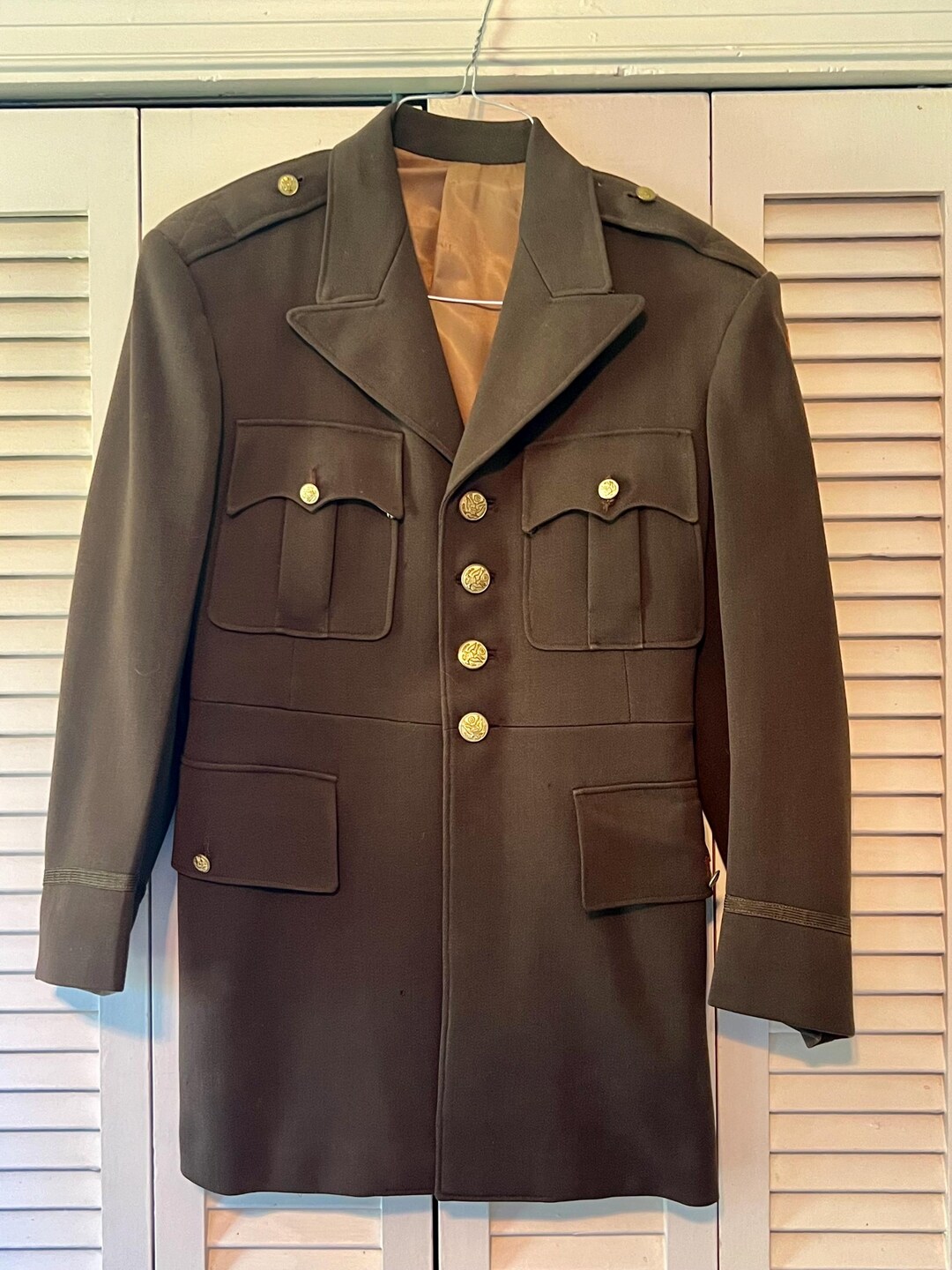 Authentic WWII Era Army Officers Jacket With Army Service Forces Patch ...
