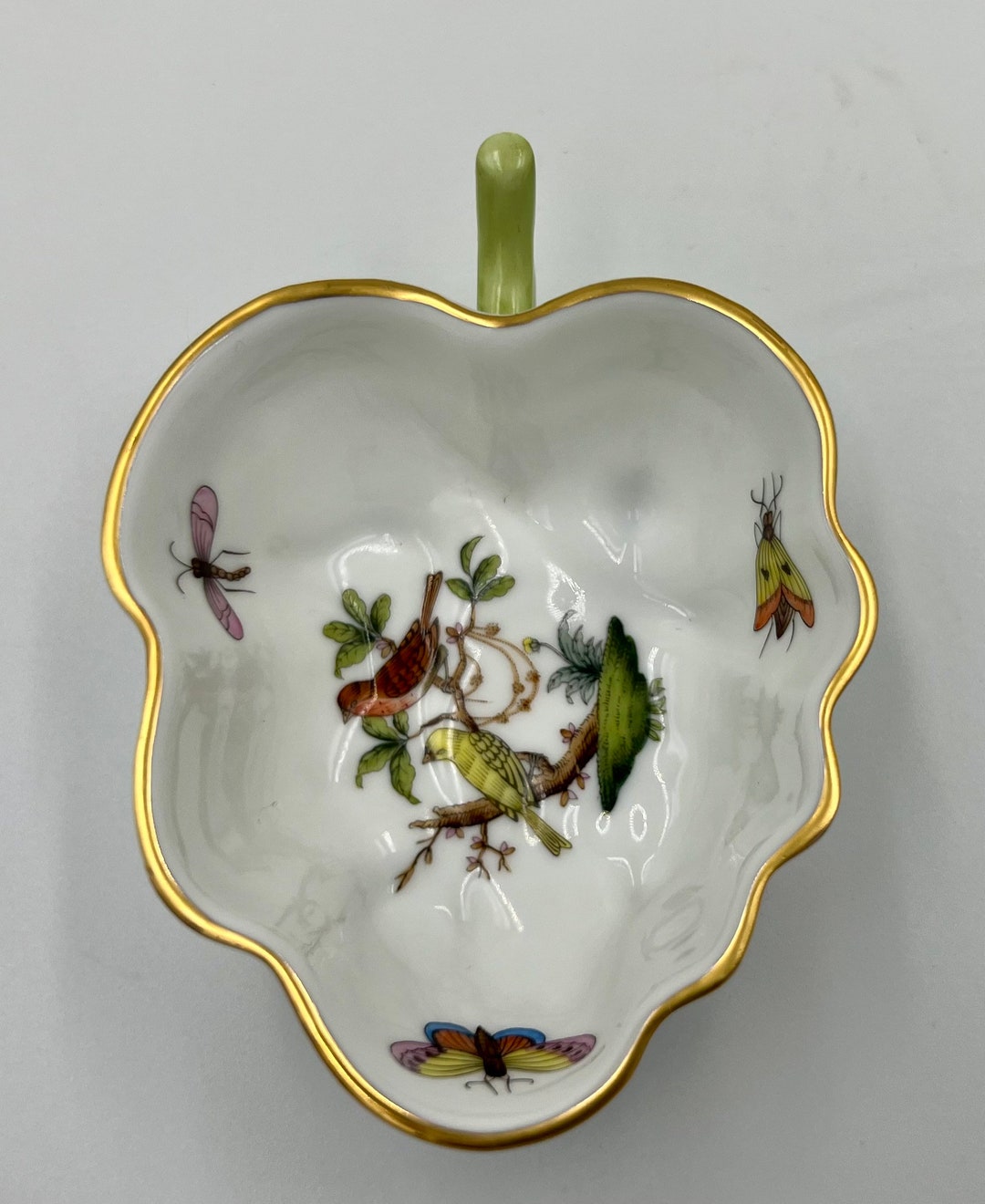 Vintage Herend Porcelain Bird and Insect Dish - Etsy