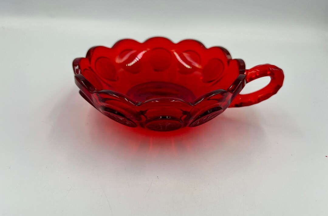 Vintage Fostoria Red Glass Coin Dish - Etsy