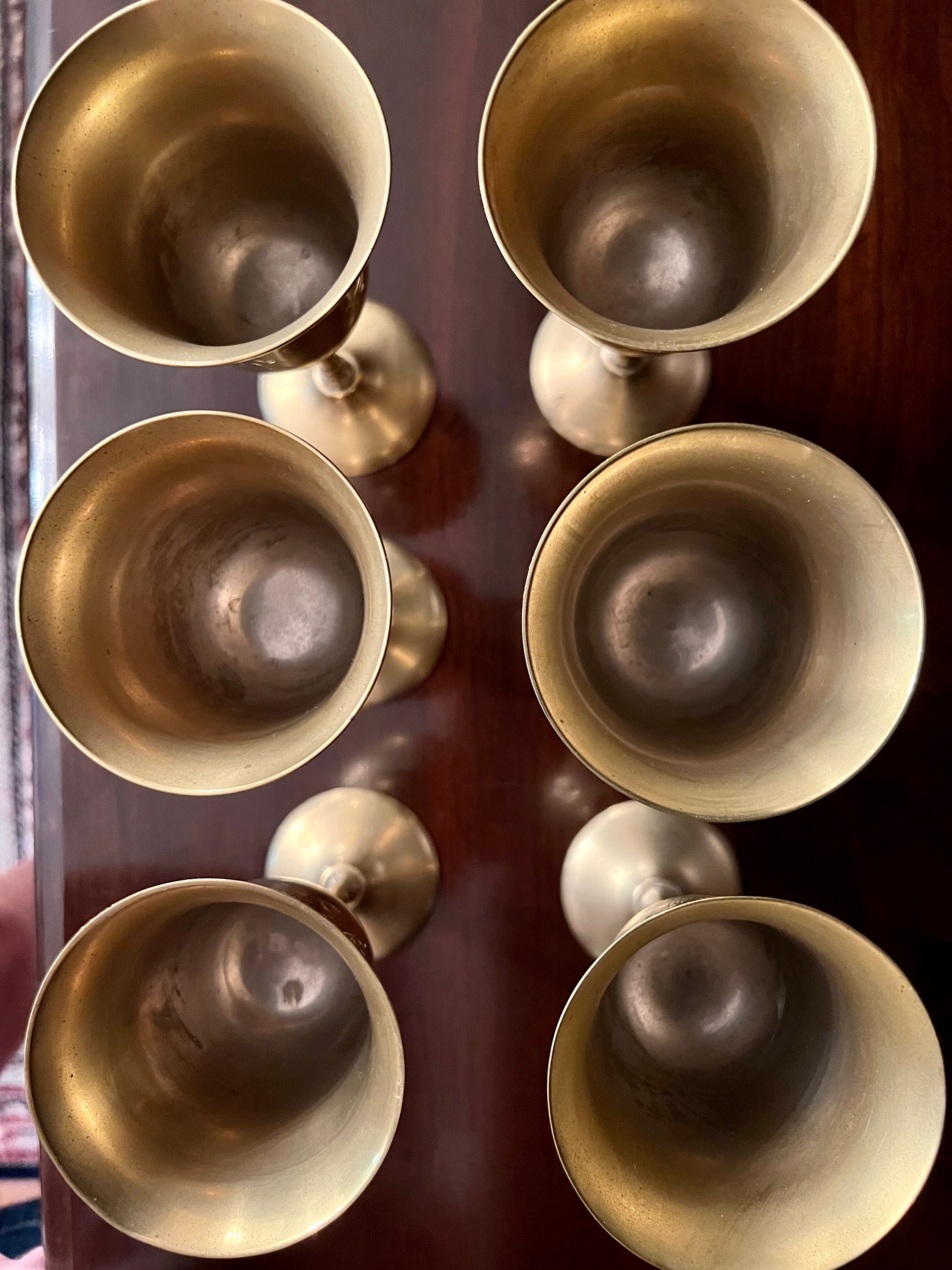 Set of 6 Vintage Brass Goblets - Etsy