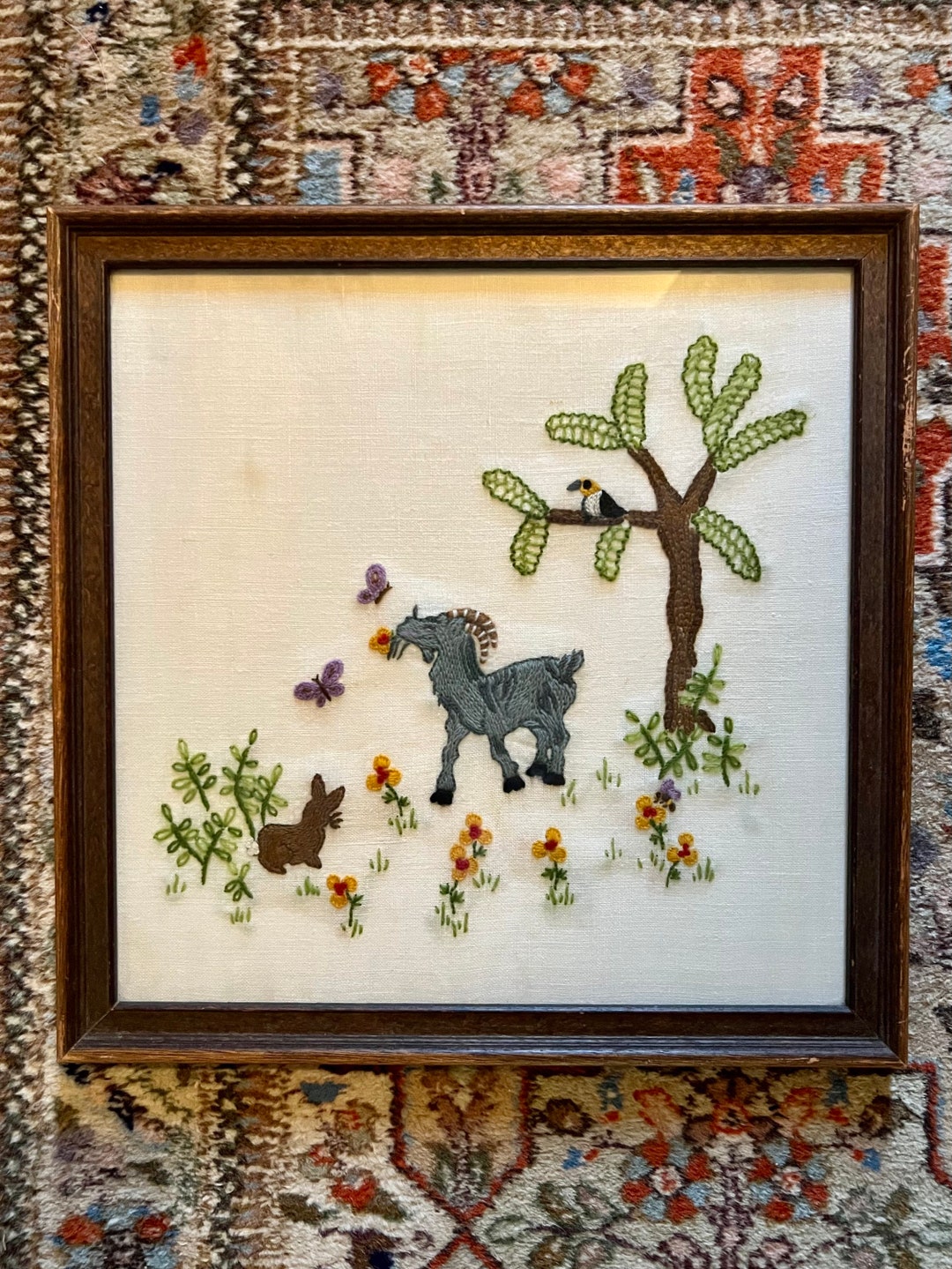 Vintage Needlepoint Wall Hanging - Etsy