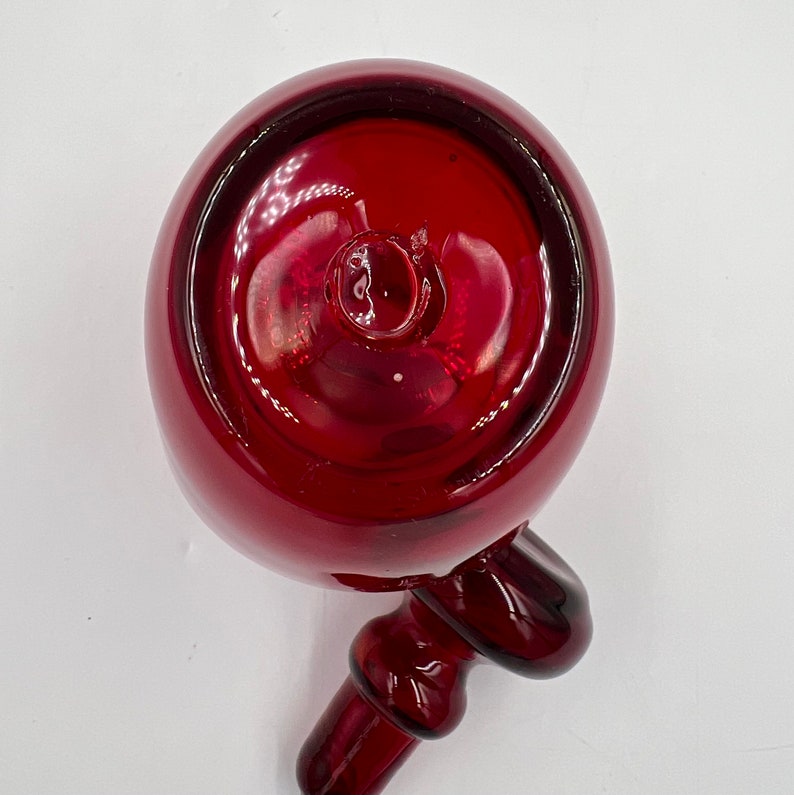 Vintage Red Glass Bottle With Stopper - Etsy