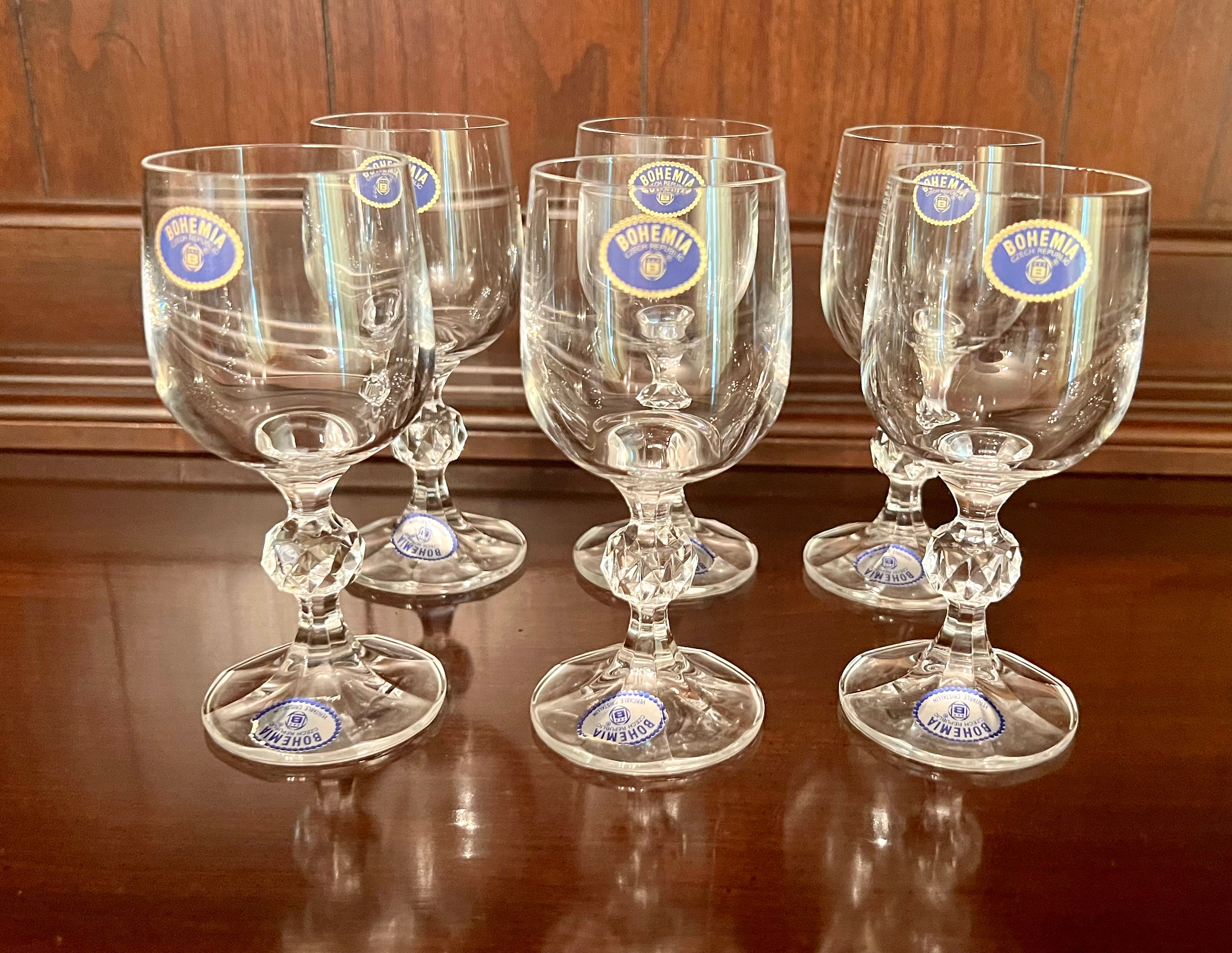 Set of 6 Vintage Bohemia Crystal Glasses - Etsy