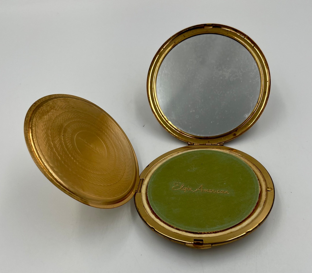 Authentic 1940s Large Brass Tone Elgin American Compact - Etsy