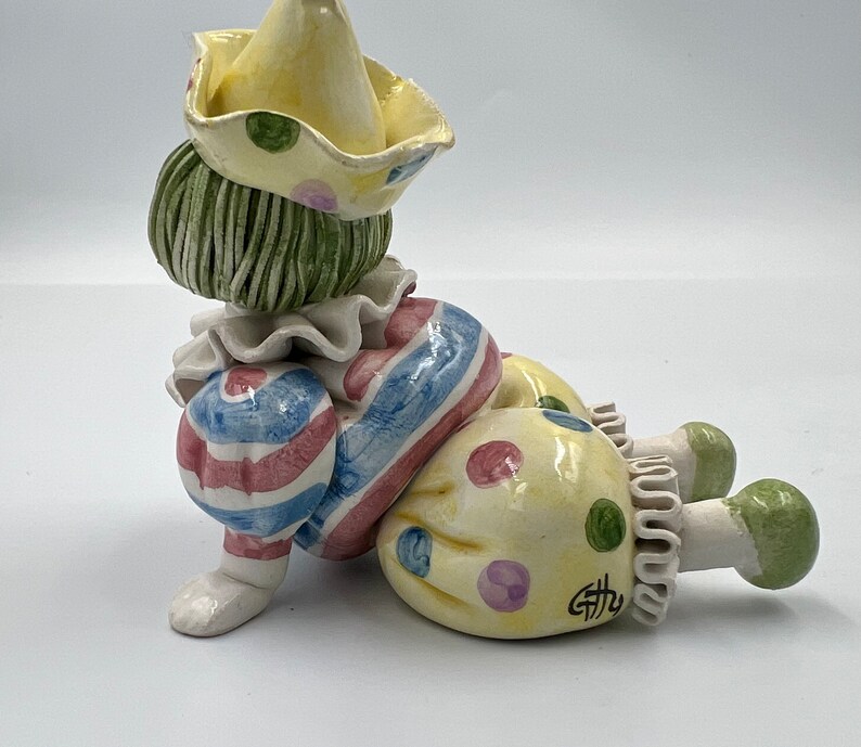 Vintage Porcelain Spaghetti Hair Clown With Drum Figurine Made in Italy ...
