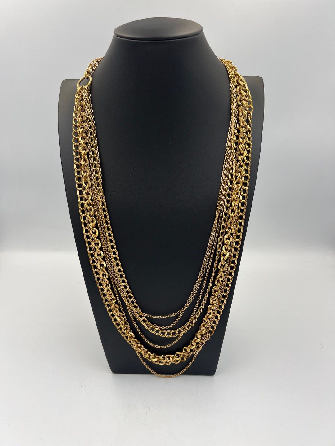 Vintage 7 Strand Gold Toned Chain - Etsy
