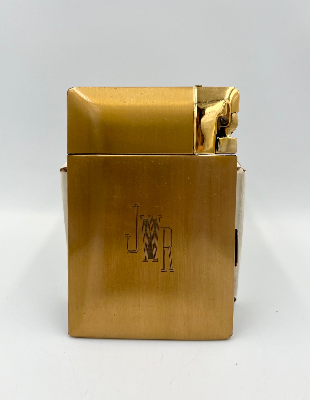 1948 Signed Gold Toned Elgin American Combination Cigarette Case and ...