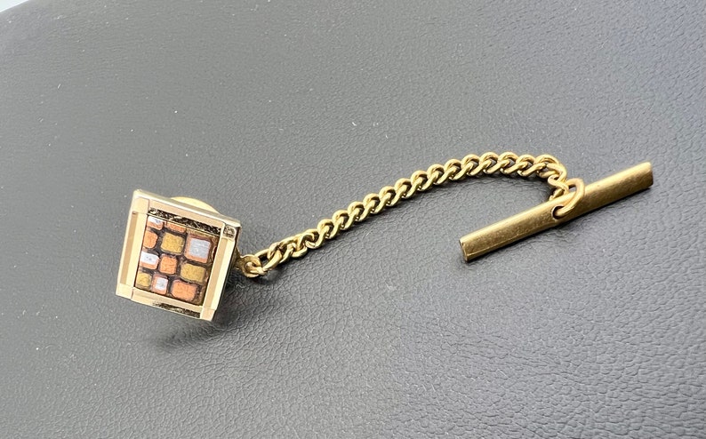Vintage Gold Toned Abstract Tie Pin by Swank - Etsy
