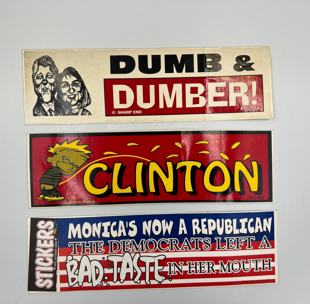 Set of 3 Vintage Clinton Bumper Stickers - Etsy
