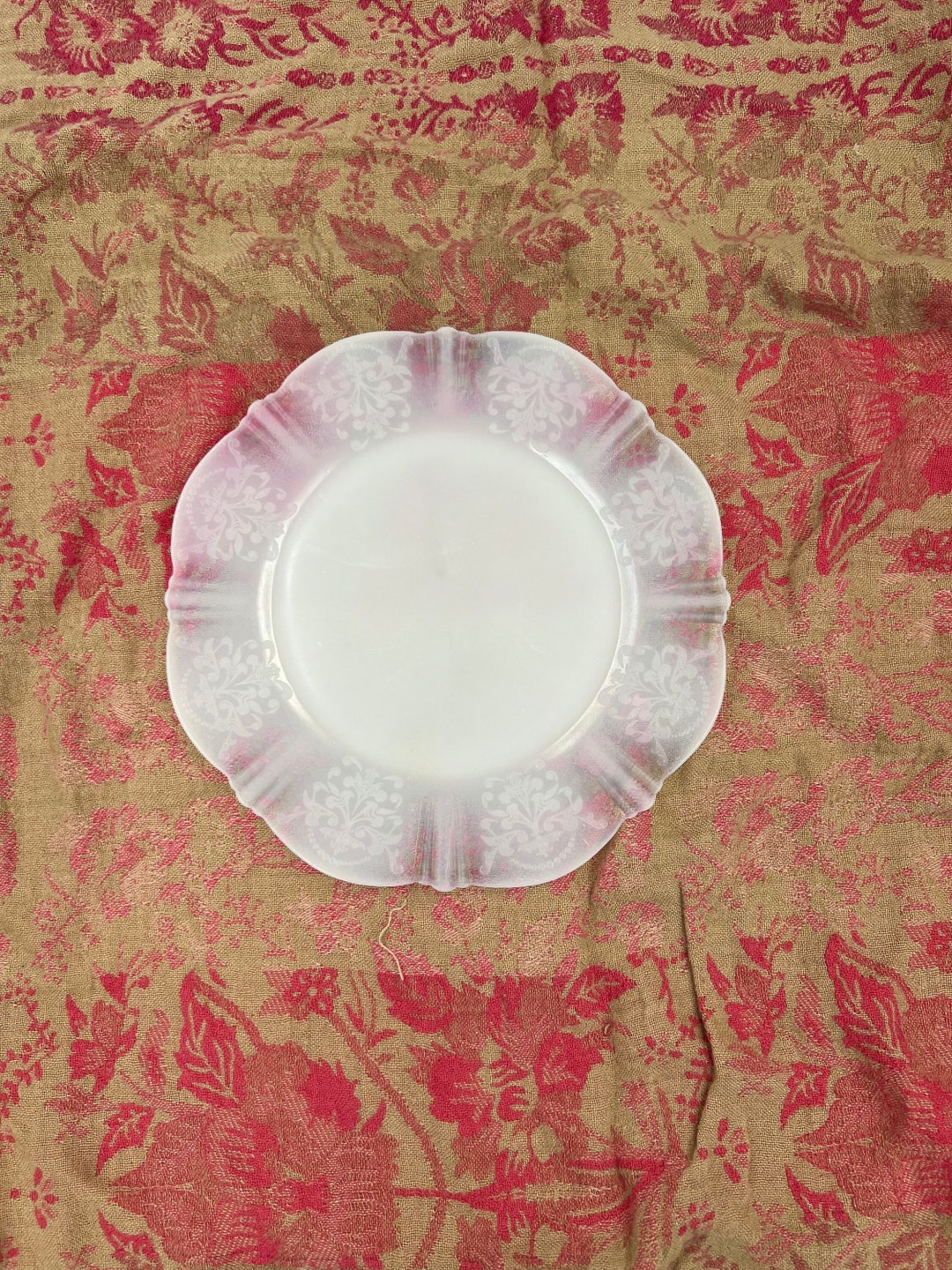 Set of 7, 1930s Translucent White Depression Glass 8” Salad Plates by ...