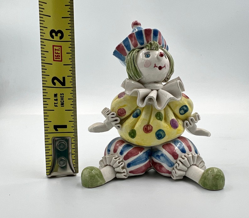 Vintage Porcelain Spaghetti Hair Clown With Drum Figurine Made in Italy ...