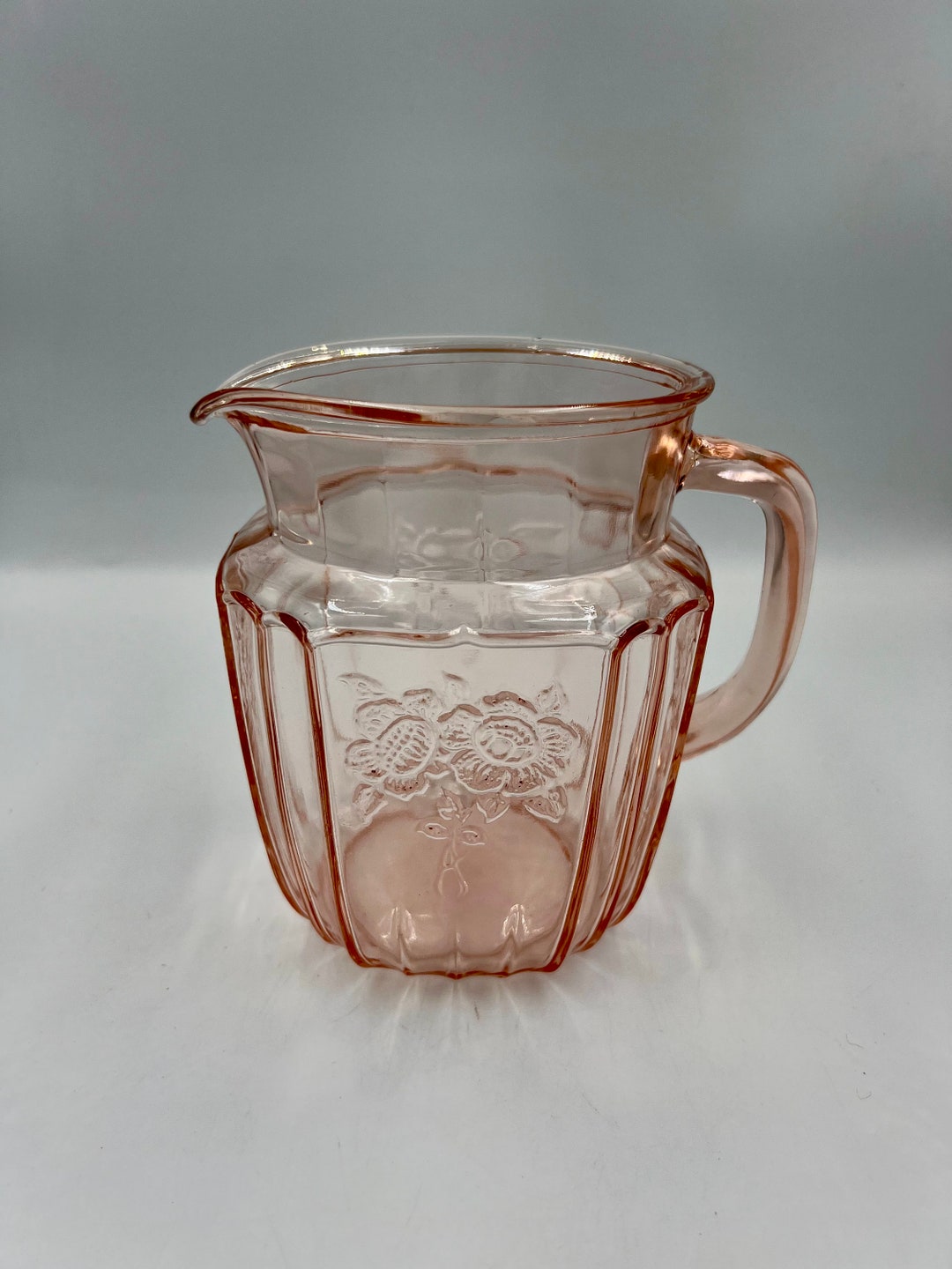 Anchor Hocking Mayfair Open Rose Pink Depression Glass Pitcher - Etsy