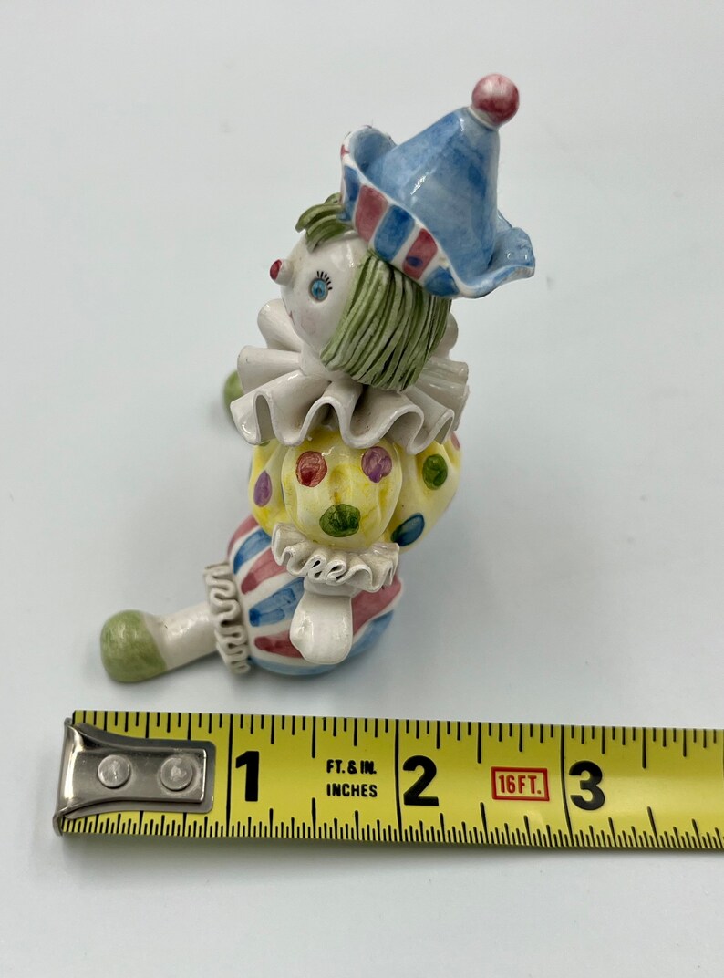 Vintage Porcelain Spaghetti Hair Clown With Drum Figurine Made in Italy ...
