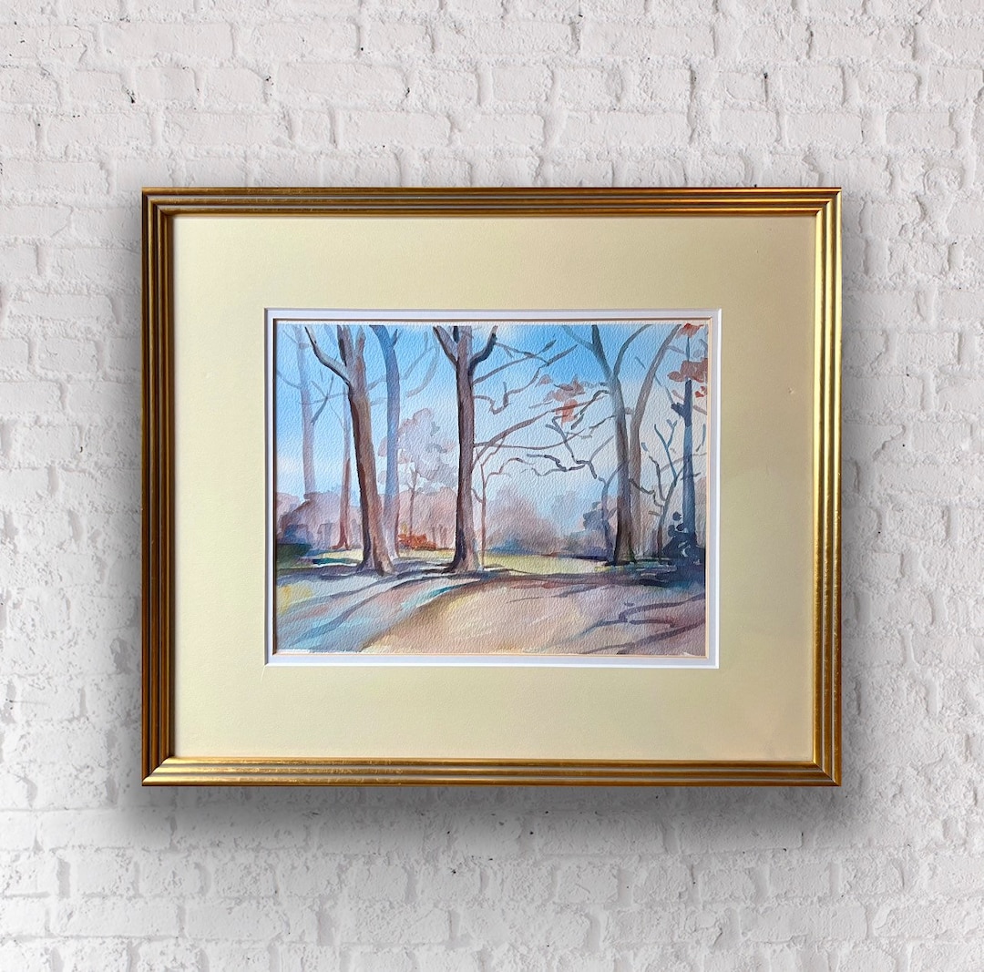 Original Vintage Watercolor Painting woods - Etsy