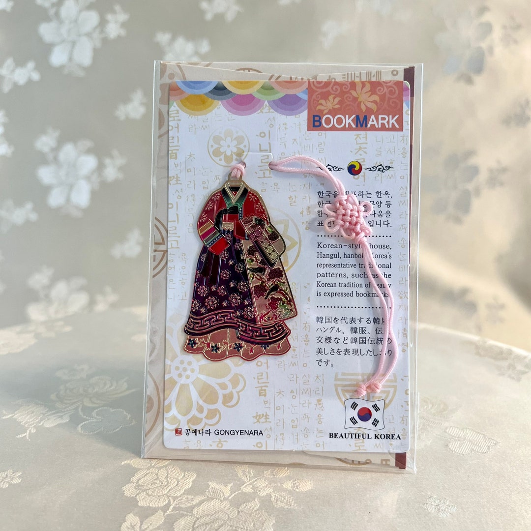 Korean Traditional Design Bookmark Gold Plated Hanbok - Etsy