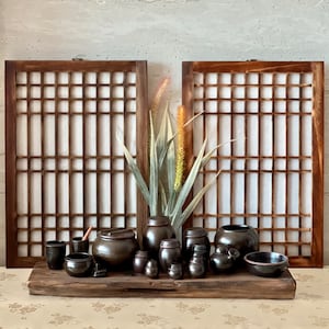 Korean Miniature Onggi Jar Set: 17-piece Traditional Earthenware ...